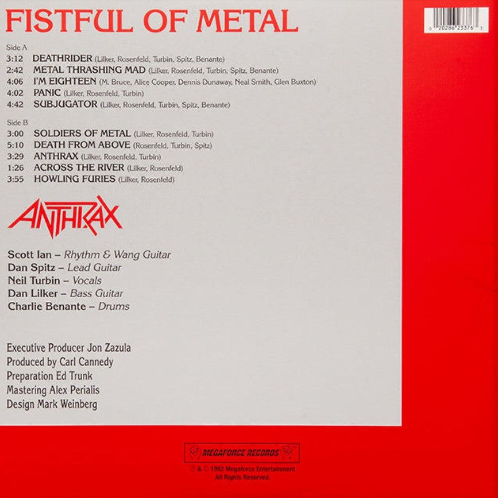 Anthrax - Fistful of Metal Exclusive Black/Red Triple Button LP – Vinceron