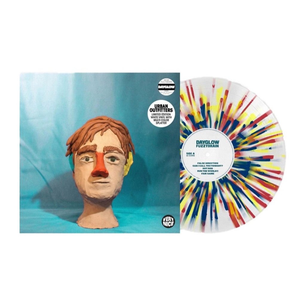 Dayglow Fuzzybrain White with Blue/Yellow/Red Speckles Vinyl LP – Vinceron