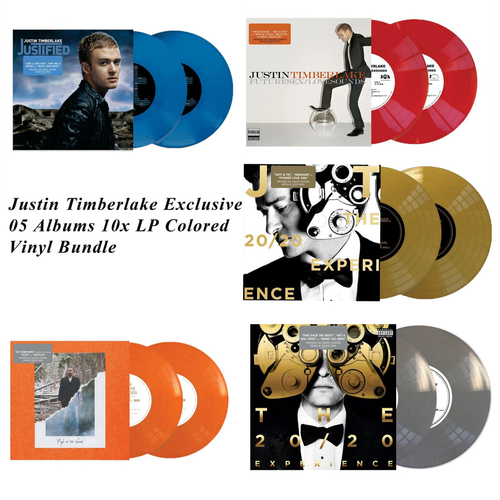 Justin Timberlake Exclusive 05 Albums 10LP Colored Vinyl Bundle Pack ...
