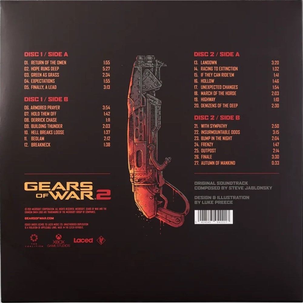 Steve Jablonsky - Gears of War 2 OST Exclusive Red Vinyl 2LP Record ...